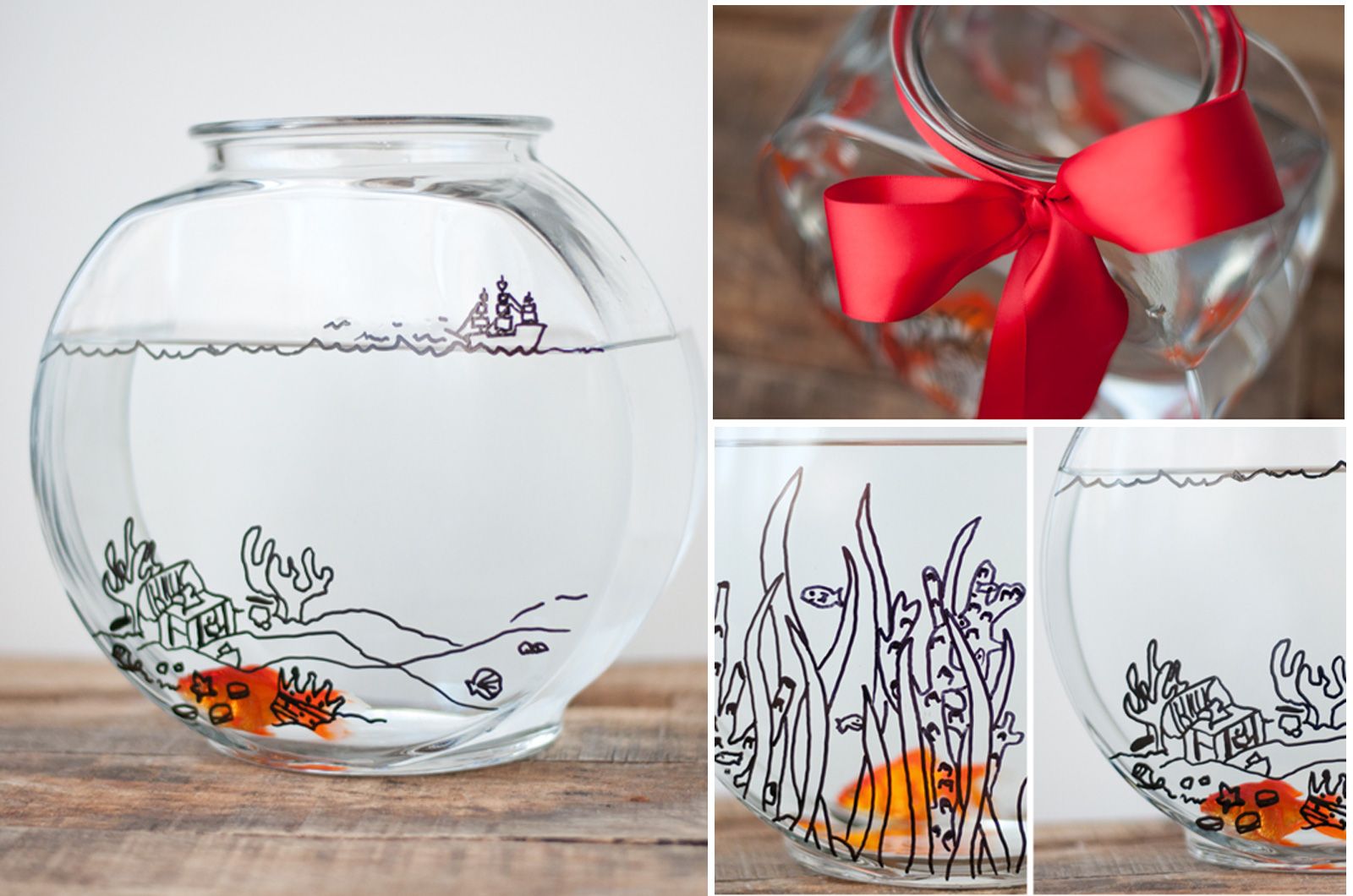 Petit bocal customisé pour poisson rouge